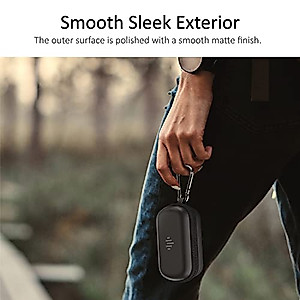 iLuv Protection Wireless Earphone Case with Accessory Storage Pocket, Carabiner Clip, Sturdy Zipper; Compatible with Apple Airpods, Samsung Buds, Beats Studio Buds & Most Wireless Earphones; Small