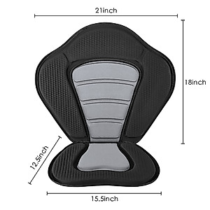 Solomone Cavalli Deluxe Padded Kayak Seat with Storage Bag, Adjustable Cushions for Canoe Fishing Boat Paddle Board Sit-On-Top Kayaks, Universal Size with Back Support, 1 Pack
