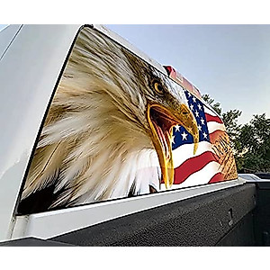 OEME Rear Window Decals for Trucks ,Truck Decals for Men , Patriotic Decoration Vinyl Sticker , American Flag Decal Large Size 66 in x 20 in
