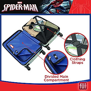 FUL Marvel Spider-Man 21 Inch Kids Rolling Luggage, Hardshell Carry On Suitcase with Wheels, Multi