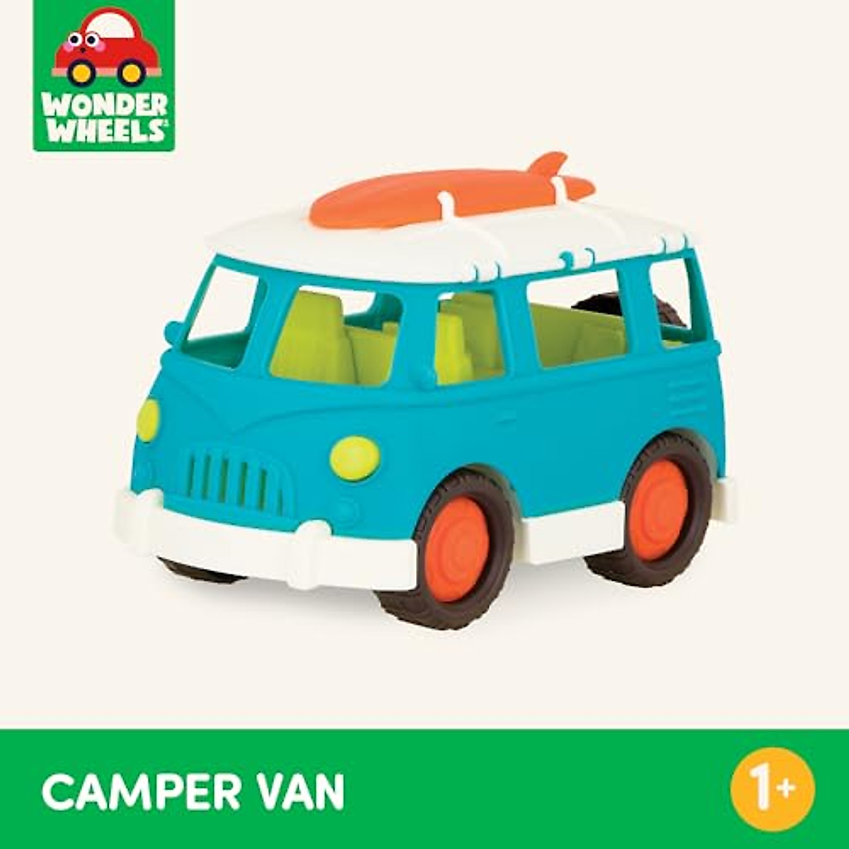 Battat- Wonder Wheels - Blue Toy Camper Van – Toy Rv For Kids, Toddlers – Realistic Details- Recyclable Materials- Camper Van- 1 Year +