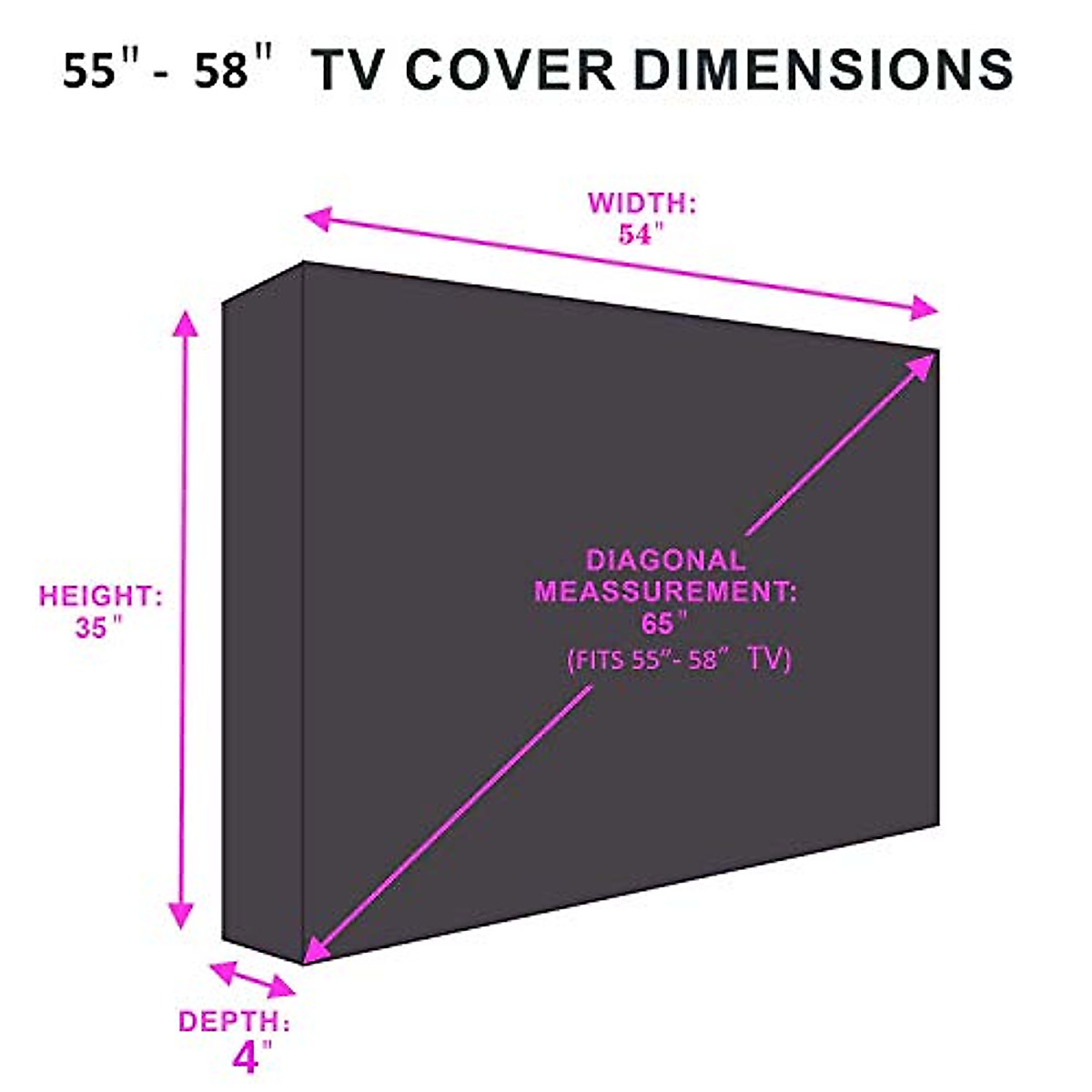 Indeed BUY Outdoor TV Cover 55" - 58" - with Bottom Cover - 600D Waterproof TV Cover and Weatherproof Dust-Proof Material,Protect Your LED, LCD, Plasma TV Screens