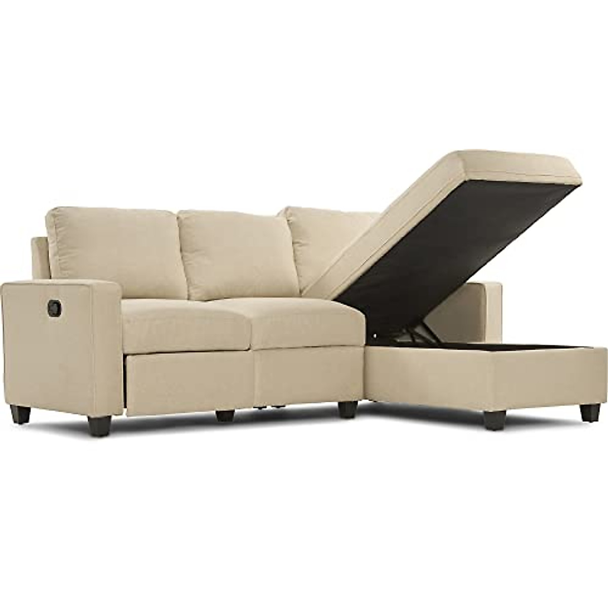 Serta Palisades Reclining Sectional with Right Storage Chaise - Beige