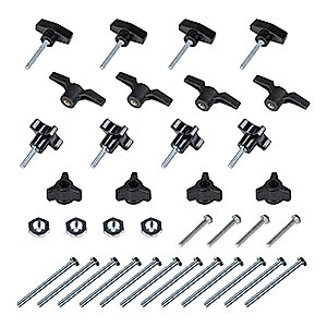 POWERTEC 71130 T-Track Knob Kit with 1/4-20 by 1-1/2" Hex Bolts and Washers (Set of 36)