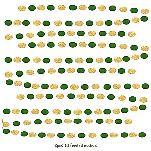 Graduation Party Decorations Green Gold 2024/Green Gold Graduation Decorations/Glitter Gold Green Birthday Party Decorations/St. Patrick’s Day Decorations/2pcs Paper Circle Garlands