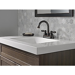 DELTA FAUCET Peerless Claymore Centerset Bathroom Faucet, Oil Rubbed Bronze Bathroom Sink Faucet, 2 Handle Bathroom Faucet, Pop-Up Drain Assembly, Oil Rubbed Bronze P299685LF-OB