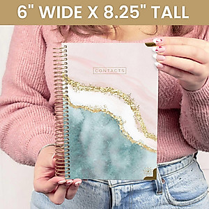 bloom daily planners Hardcover Contacts Address Password Book - Alphabetical Organizer with Tabs - 6” x 8.25" - Daydream Believer