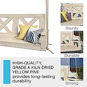 Porchgate Amish Heavy Duty 700 Lb Farmhouse Porch Swing W/ Ropes (5 Foot, Unfinished)