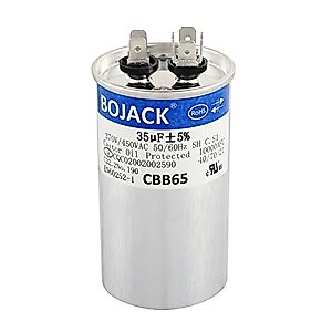 BOJACK 35 uf 370V 450V AC CBB65 Motor and Fan Starting Round Capacitor 35 MFD 10000AFC