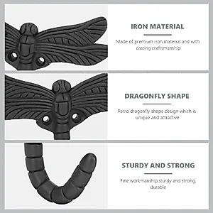 Alipis 1 Set Dragonfly Hook Decorative Wall Hook Delicate Wall Hook Coat Hat Hanger Wall Mounted Hook Dragonfly Decorative Hook Multipurpose Wall Hook Home Wall Hook Dragonfly Key Hanger
