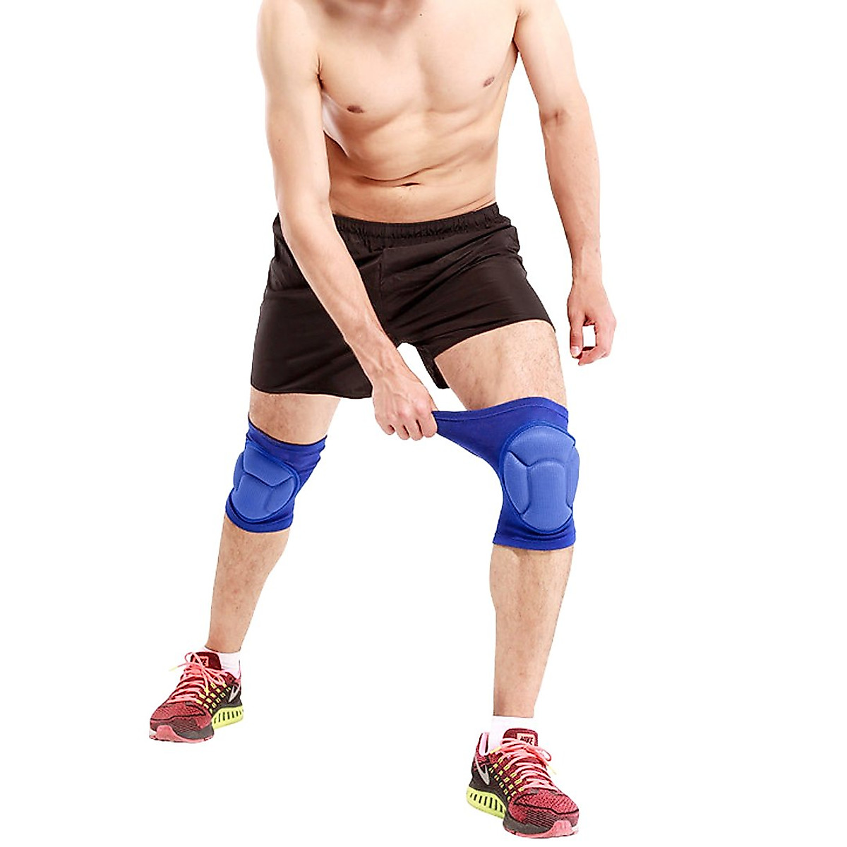 PURFUN 1 Pair Thick Sponge Knee Pads Sleeves Guard Collision Avoidance Sport Protective Kneepad Antislip Skate Soccer Football Volleyball Basketball Cycling Knee Brace Support for Men Women