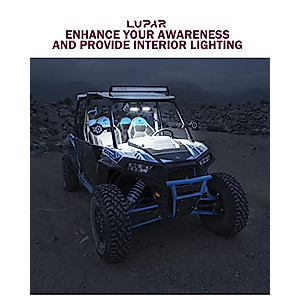 Lupar UTV RZR Rear View Mirror with LED Light fits 1.75"-2" Roll Cage Bar Aluminum Rearview Center Mirrors for SXS Polaris XP 900 1000 Pioneer Talon Can-Am Maverick X3 Kawasaki Arctic Cat Wildcat