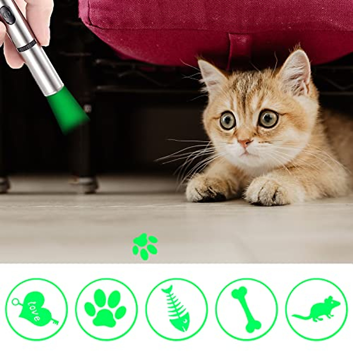 TEAYTIS Cat Pointer Toy Cat Training Chaser Interactive Toys Purple Light Flashlight cat Led Pointer Indoor Cats Dog Chaser Toys