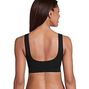 Jockey Women's Bra EcoSeamfree Rib Scoop Bralette, Black, 2XL