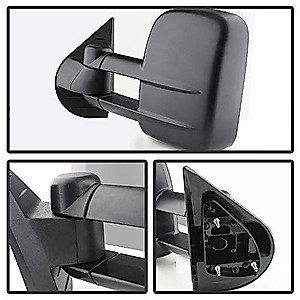 Acanii - Manual Non Heat Towing Telescoping Side Mirrors For Driver + Passenger 07-14 Suburban Silverado Avalanche Tahoe