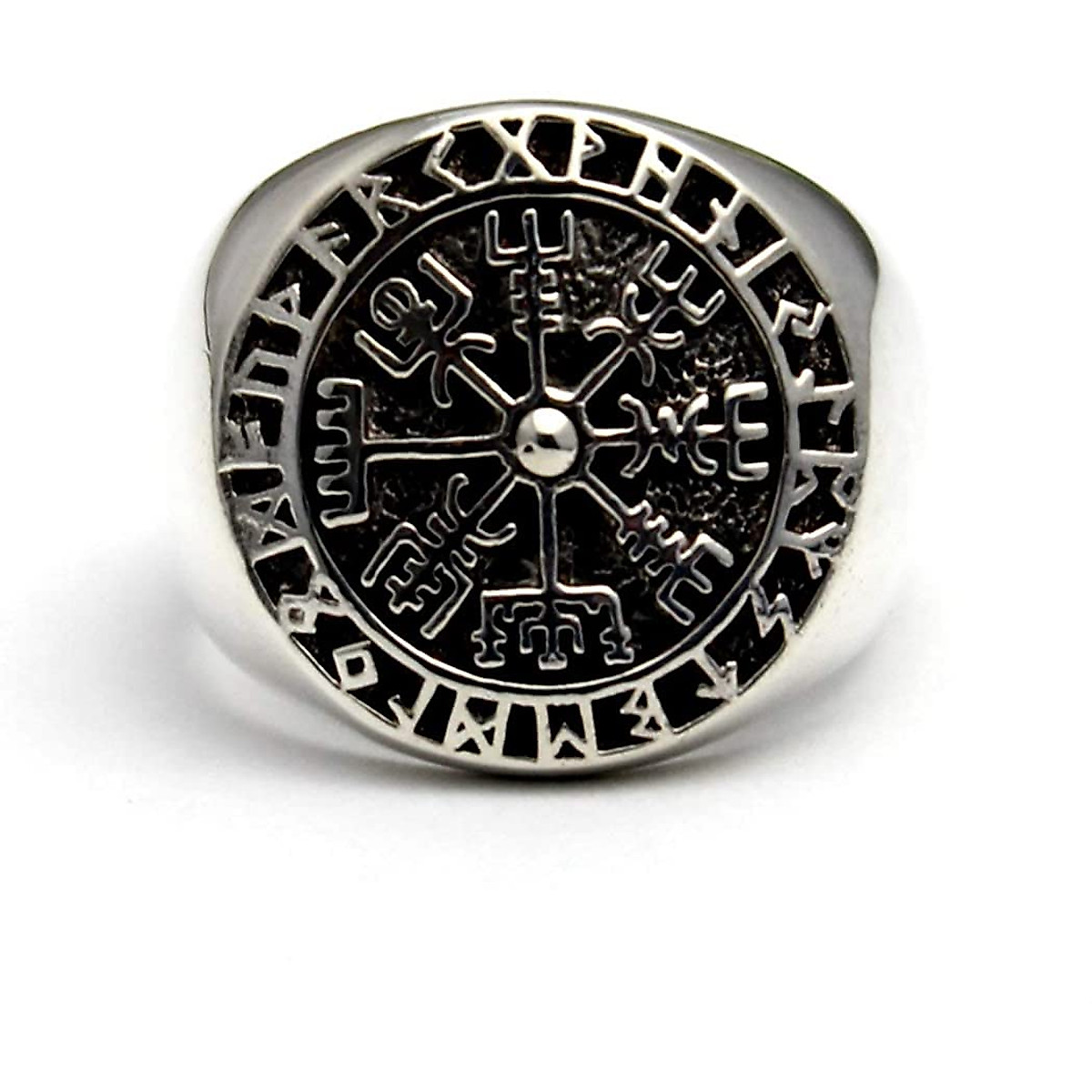 COSUMOSU Sterling Silver Viking Compass Vegivisir Ring (10)