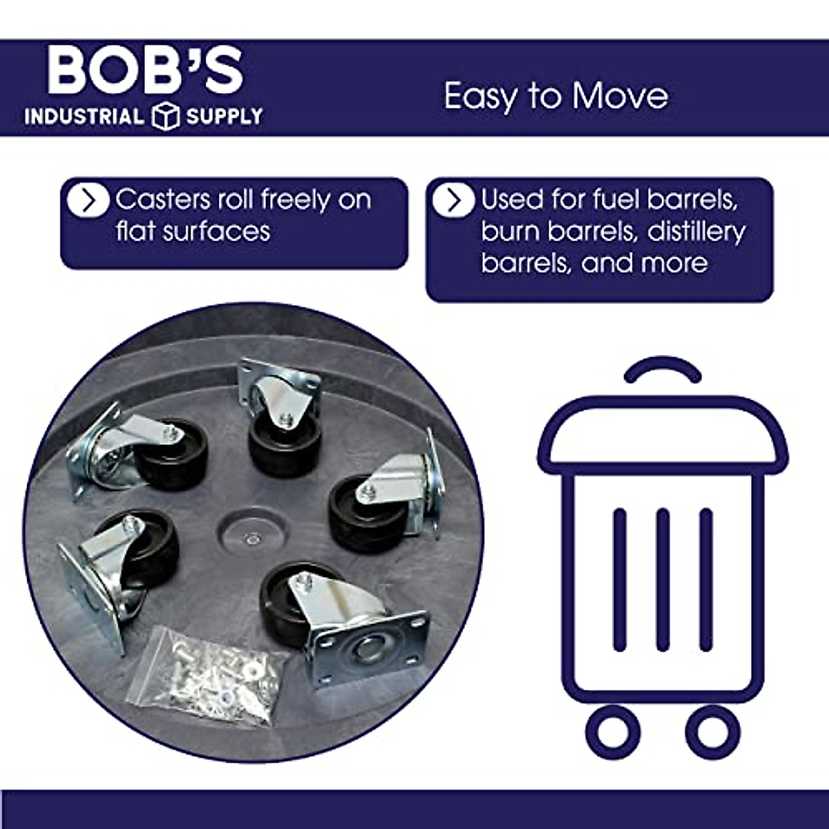 BISupply Plastic 30 55 Gal Drum Dolly Barrel Cart Barrel Dolly for 55 Gallon Drum Dolly 55 Gallon 30 Gallon Drum Dolly