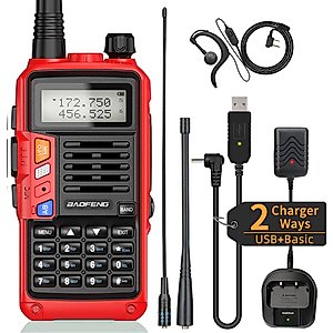 Baofeng UV-5R Upgraded Ham Radio Handheld Two Way Radio UV-S9 Plus 8W Long Range UV5R Portable Rechargeable Walkie Talkie with USB Charger Cable