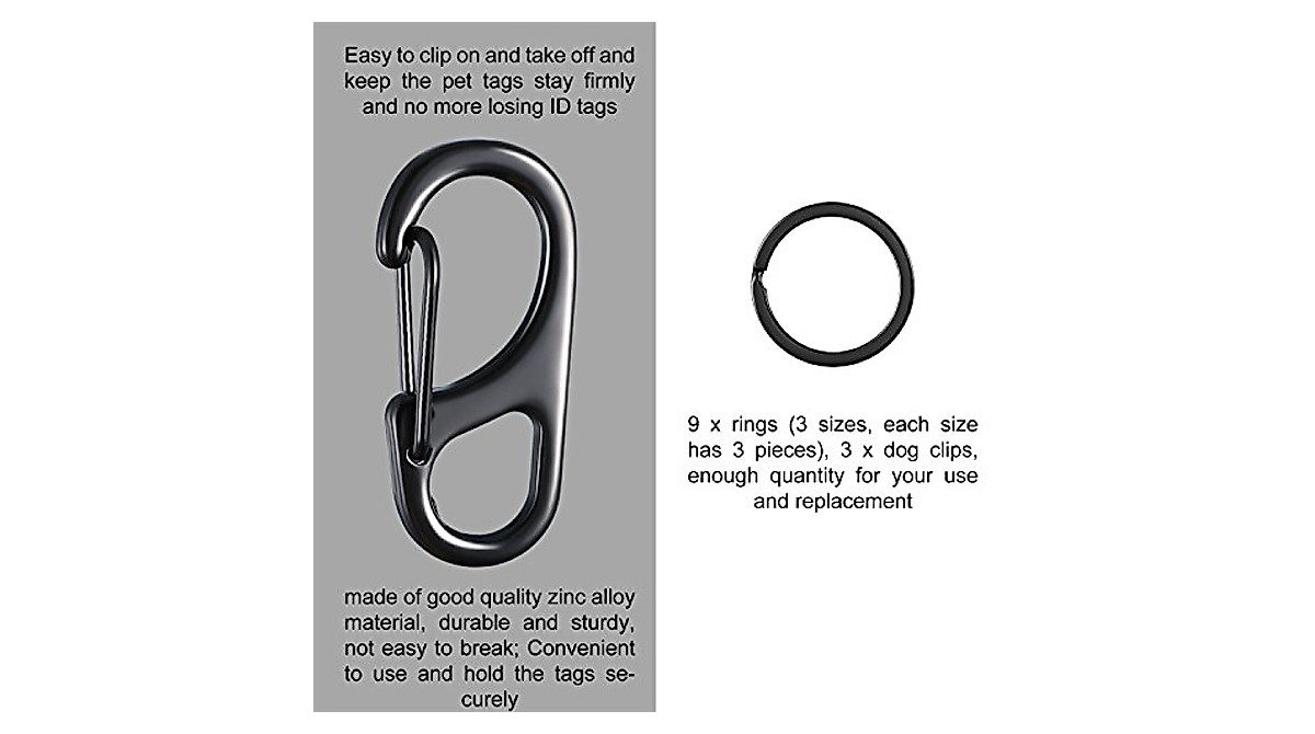 Jovitec Dog Tag Clips - Secure ID Holders for Pets