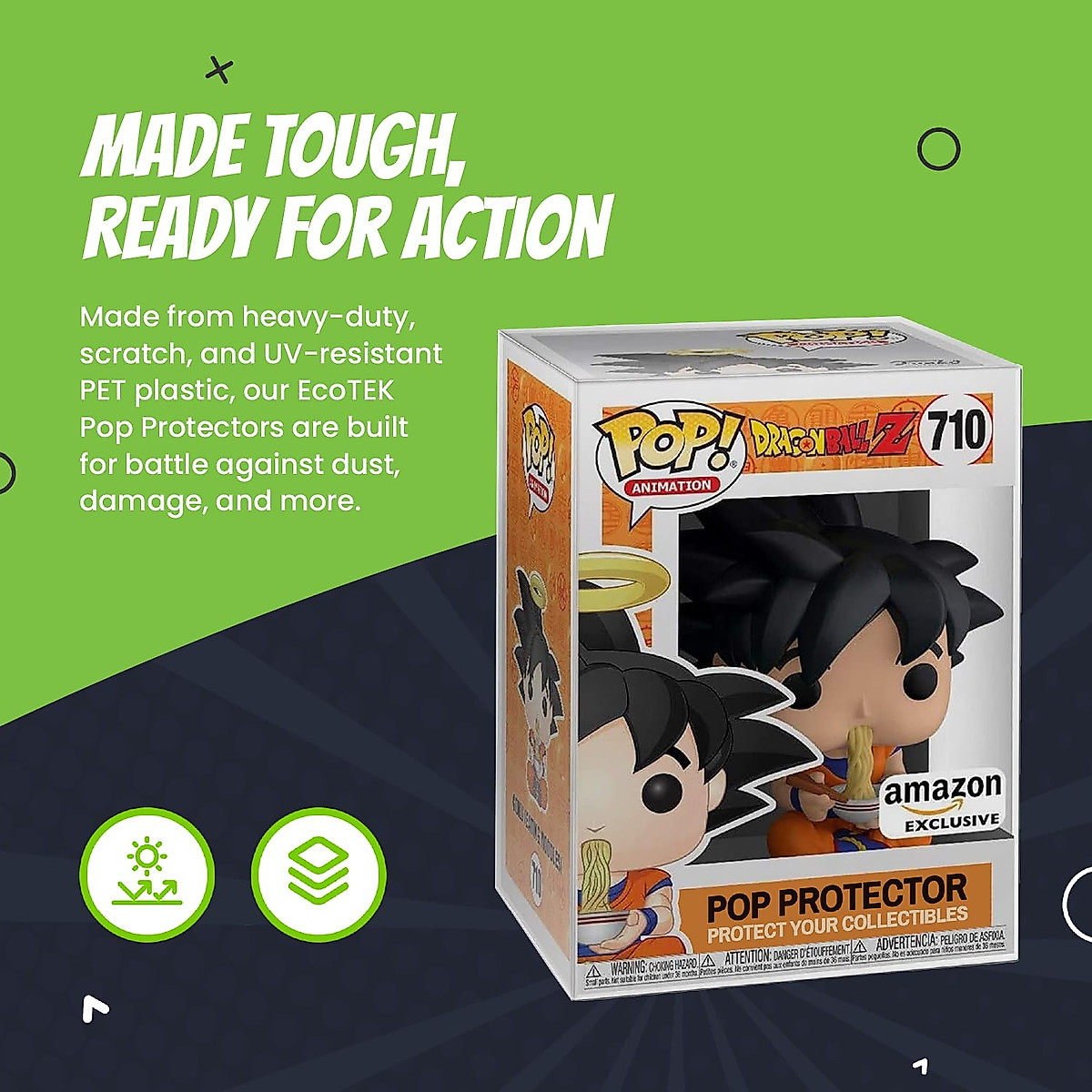 (100 Pack) EcoTEK Protectors Pop Protector Compatible with - 4" Inch Funko POP! Figures, Strong, Clear Pop Case, Acid Free