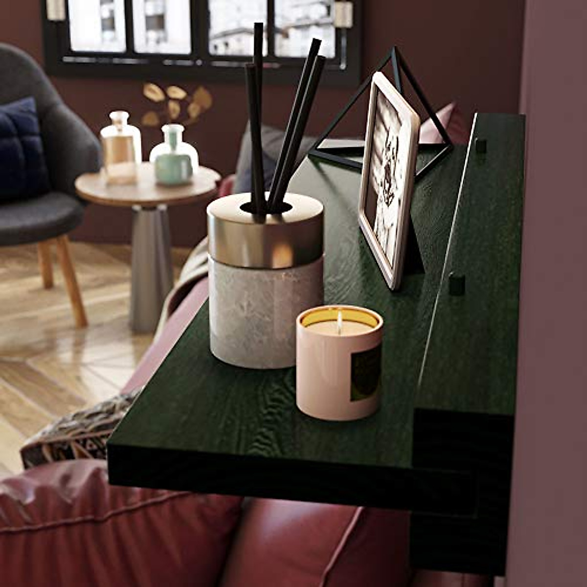 babaka Floating Shelves 1 PCS, Rustic Natural Wood Display Wall Shelf for Organize Bedroom, Living Room, Farmhouse, Kitchen, Bathroom. Traditional Wooden Simple Storage Home Decor Wall Mounted