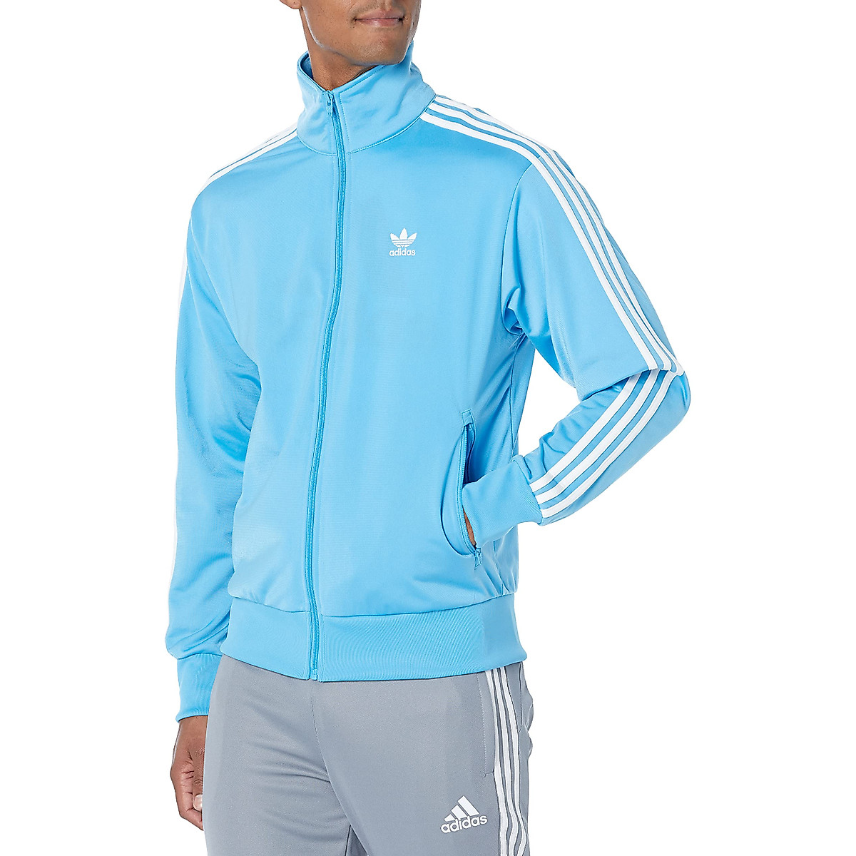 adidas Originals Men's Adicolor Classics Firebird Track Jacket, Sky Rush, Large