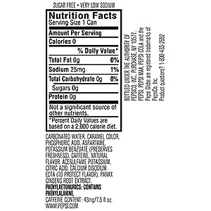 Pepsi Zero Sugar, 8 ct, 7.5oz Cans