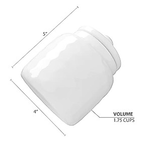 Barnyard Designs S/3 Ceramic Bathroom Canisters, Apothecary Jars with Lid, Qtip Holder Bathroom Set Cotton Ball Holder Jar for Bathroom Storage, Decorative Bathroom Jar with Lid, Spa Decor, 4x5, White