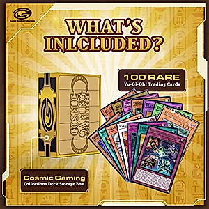 100x Yugioh Rare Cards Duelist Collection | Fun & Powerful Cards | All Rares! | Guaranteed Authentic | Includes Cosmic Gaming Collections Deck Storage Box