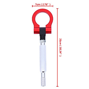 Honhill Sports Track Tow Hook for 2015 2016 2017-up WRX or STI Racing Style Aluminum (Red)