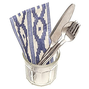 Decorative Paper Hand Towels Fingertip Towels Disposable Blue Bathroom Decor Modern Ikat Pak 64