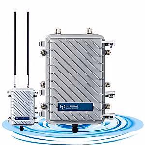 KuWFi Outdoor WiFi Access Point, High Performance 2.4G 300Mbps Waterproof Outdoor Base Station with 2 Antennas Support Wireless AP/WiFi Repeater