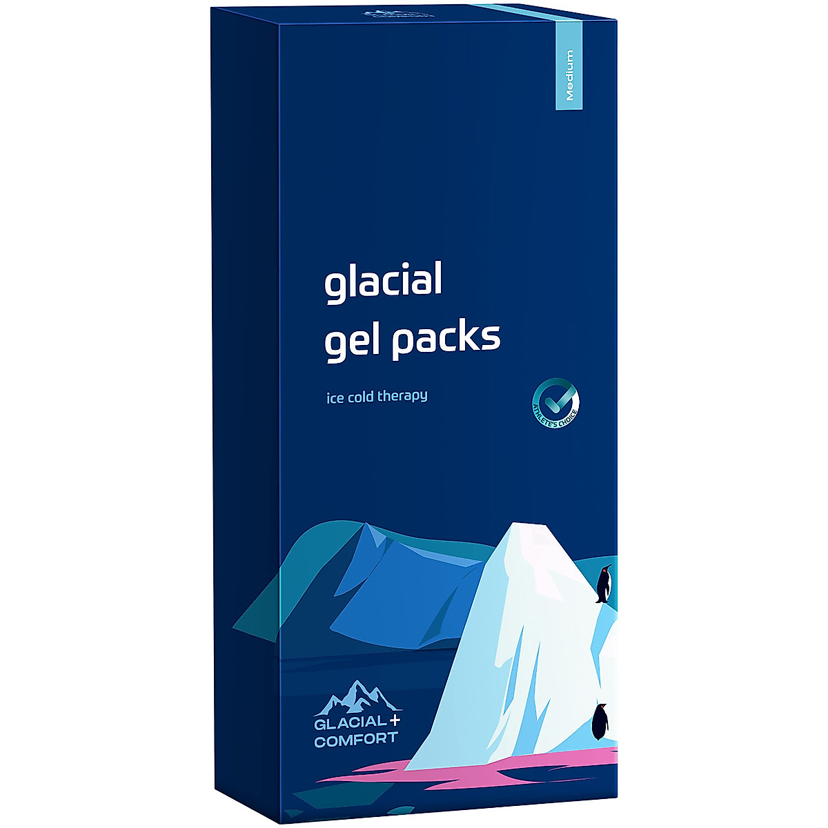 Glacial Comfort Gel Ice Pack for Injuries Reusable - (12" x 8") Cold Pads for Back Pain, Hip, Knee, Shoulder, Muscle Strains, Migraine & Postpartum Recovery with Flex Technology - Compression Pad.