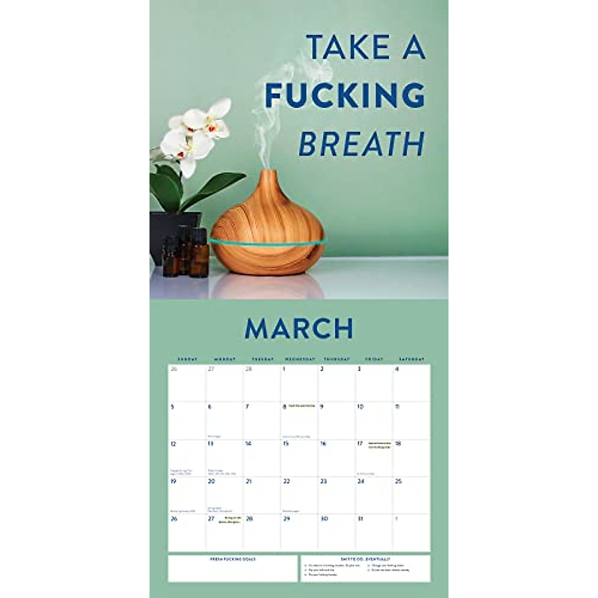 2023 Chill the F*ck Out Wall Calendar: Find Calm and Get a Fresh F*cking Start This Year (Funny 12-Month Calendar, White Elephant Gag Gift for Adults)