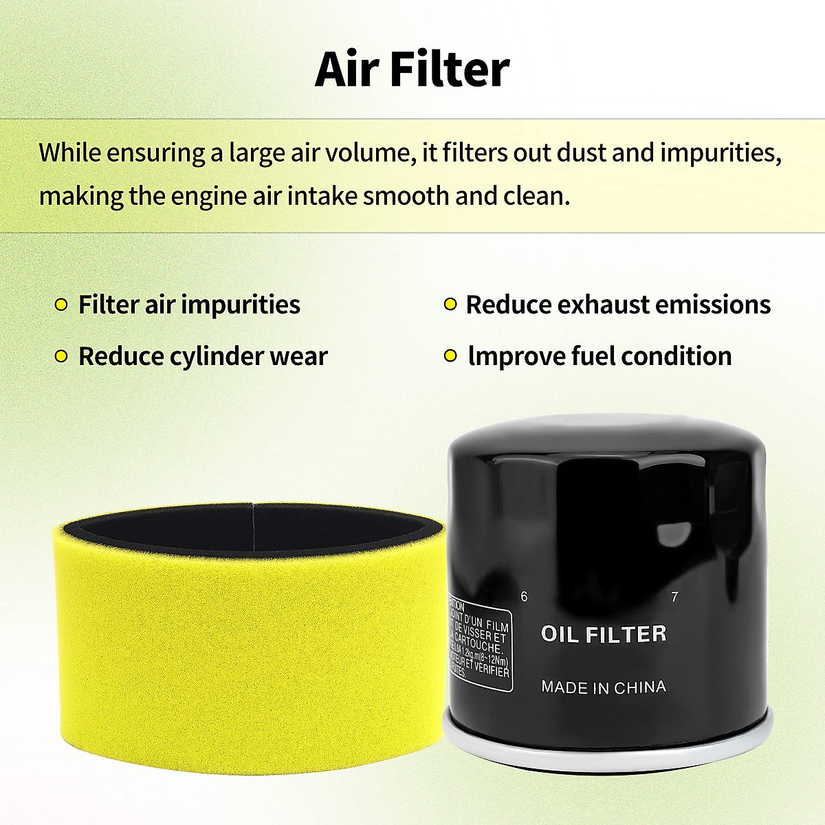 11013-0021 Air Filter Oil filter Compatible with Kawasaki KVF650 KVF750 KVF 650 750 Brute Force 650 750 4X4i Hardwood Green HD NRA Outdoors EPS Camo APG HD
