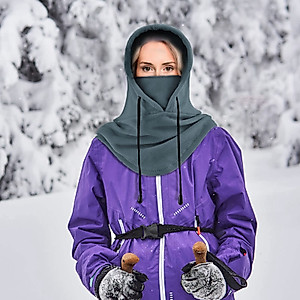 Oldelf Ski Mask Fleece Mask Warm Balaclava Stay Warm and Comfortable Face Mask for Men Women Breathable Sports Mask- Grey