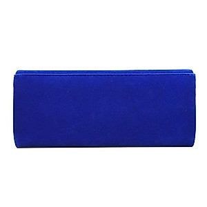 U-Story Women's Evening Wedding Party Velvet Envelope Clutch Bag Tote Purse Handbag (Blue)