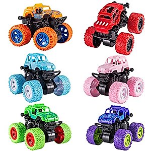Monster Truck Toys for Kids Boys Girls Toddlers 3, 4, 5, 6, 7, 8 Years Old, Friction Powered Truck Toy Cars Vehicles, Sand Toys, Beach Toys, Sand Box Toy Gifts for Boys Girls Toddlers (6 Pack)