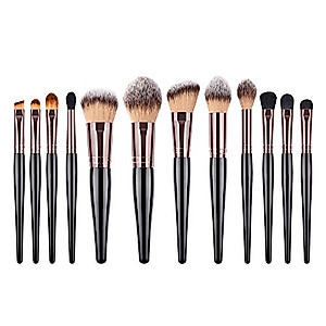 Inner Corner Brush Tools Eyebrow Makeup Foundation 12PCS Brush Cosmetic Sets Wooden Brush Eyeshadow Brush Travel Makeup Brushes