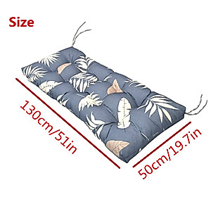 MUVLUS Indoor/Outdoor Bench Cushion,Non-Slip Swing Seat Cushions,Thicken Patio Loveseat Bench Pad for Garden Furniture Patio Lounger Bench,51"x19.7" (Leaf)