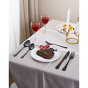 Joincook Matte Black Silverware Set,Stainless Steel Flatware Set,20 Pieces Set Cutlery Utensils Set Service for 4,Spoons and Forks Set, Dishwasher Safe