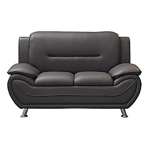 Kingway Furniture Ashely Faux Leather Living Room Loveseat - Gray