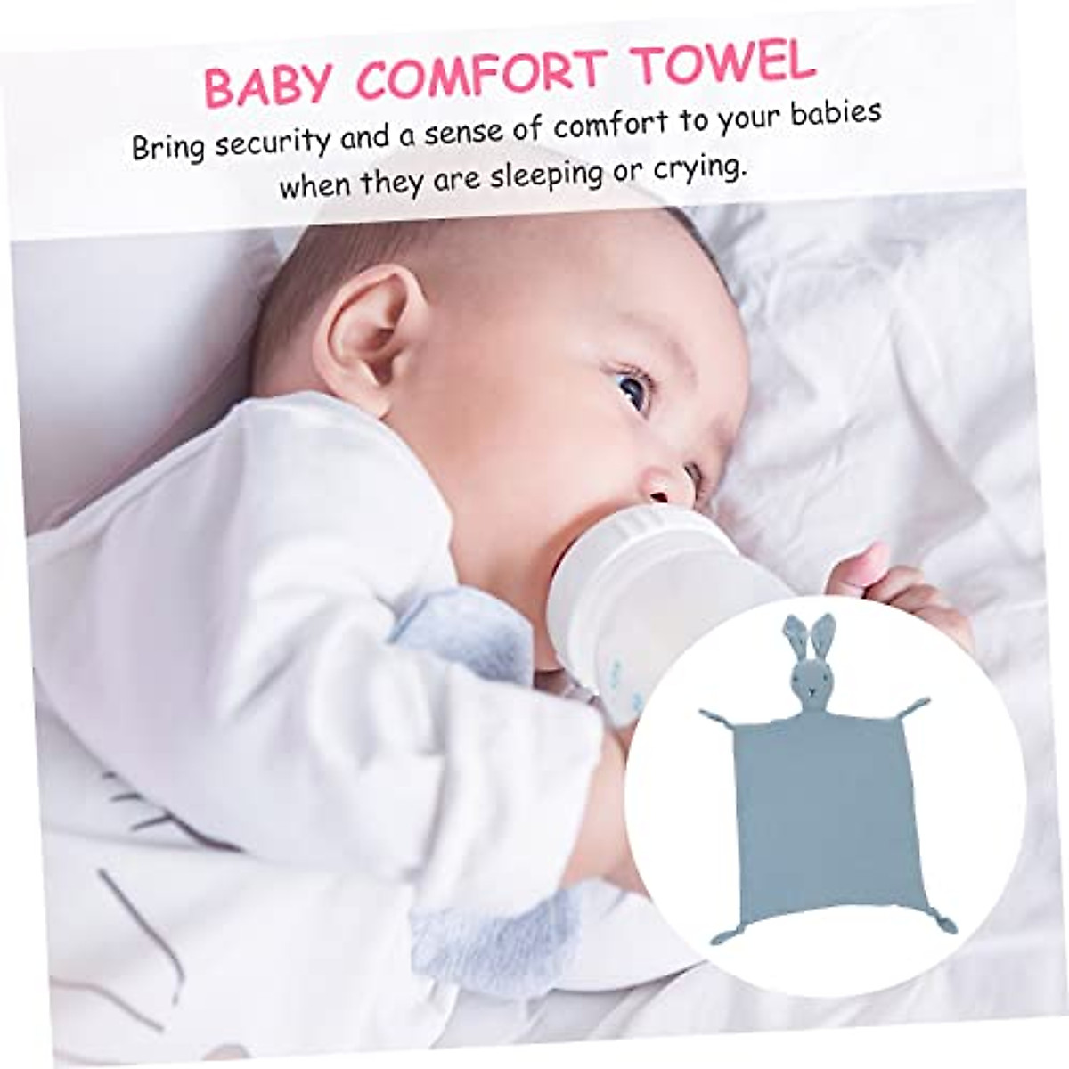 Plushes Pure Cotton Soothing Towel Baby Newborn Security Blankets for Cotton Baby Blankets Kids Blanket Cotton Blanket Muslin Animal Blanket Blue Baby Cotton Blanket Rabbit