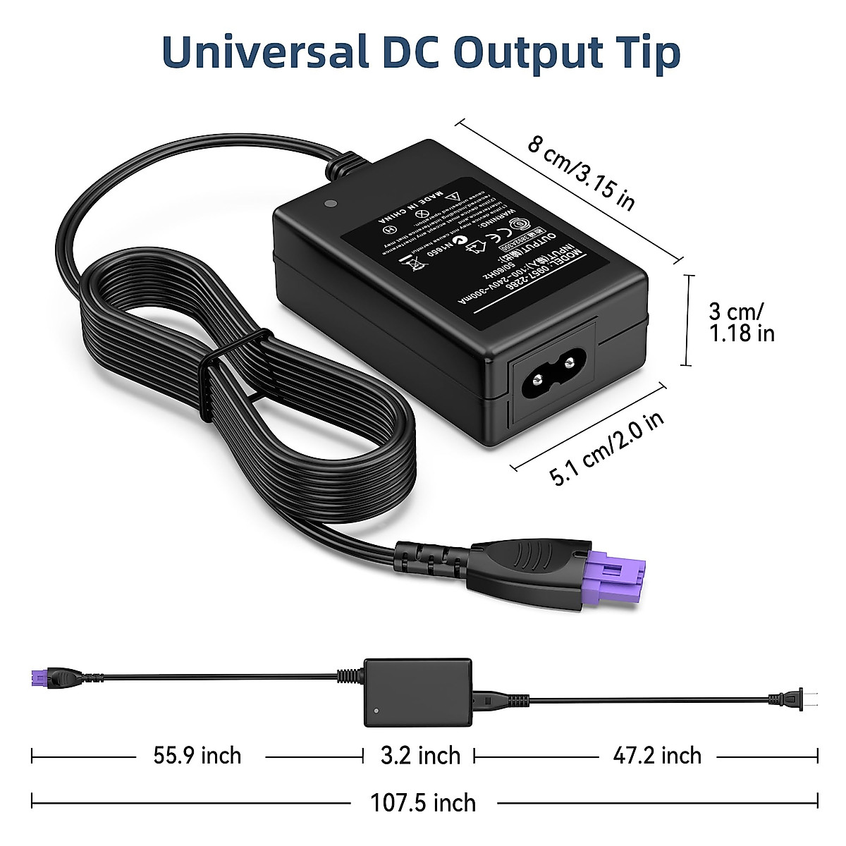 PKPower AC Adapter Compatible with HP 0957-2286 fits Deskjet 1050 1000 2050 Printer Power Supply Cord Charger PSU