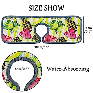 Kitchen Faucet Absorbent Mat 4 Pieces Watermelon Lemon Pineapples Striped Faucet Sink Splash Guard Bathroom Counter and RV,Faucet Counter Sink Water Stains Preventer