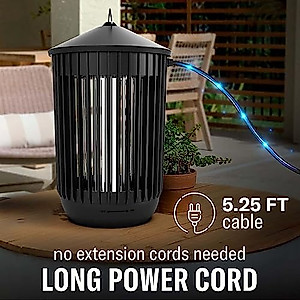 [2 in 1] Bug Zapper + Attractant - Effective 4800V Mosquito Killer - Electric Insect Fly Trap, Waterproof Indoor & Outdoor - Bright Light Bulb Lamp for Backyard, Patio, Home, Plug-in