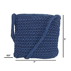 CTM® Women's Crochet Crossbody Handbag, Navy