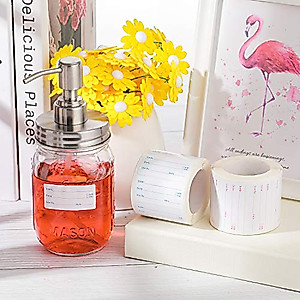 2 Rolls 1000 Pieces Dissolvable Food Labels Food Prep Canning Labels Removable Food Stickers for Home or Restaurant Canning Food Container Food Rotation, Red and Blue