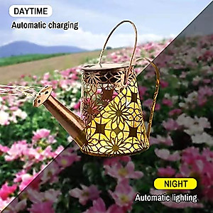 Nixby Removable Solar Watering Can with Lights Outdoor,Hanging Solar Lantern,Metal .Waterproof Garden Lights Decorations Mother's Day Gift Lights Outdoor Decorative 90 LED Light Sources, Warm White