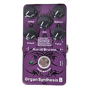 Aural Dream Organ Synthesis B Guitar Effect Pedal includes POP Jazz,Groovy&Funky,Jimmy Jazz and Funky Comping effects with Rotary Horn,Percussion and Chorus Modules,True bypass.
